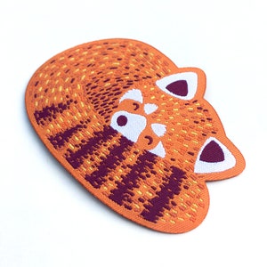 Red Panda Patch - Woven Iron-on Patch, Red Panda Illustration, Cute ...