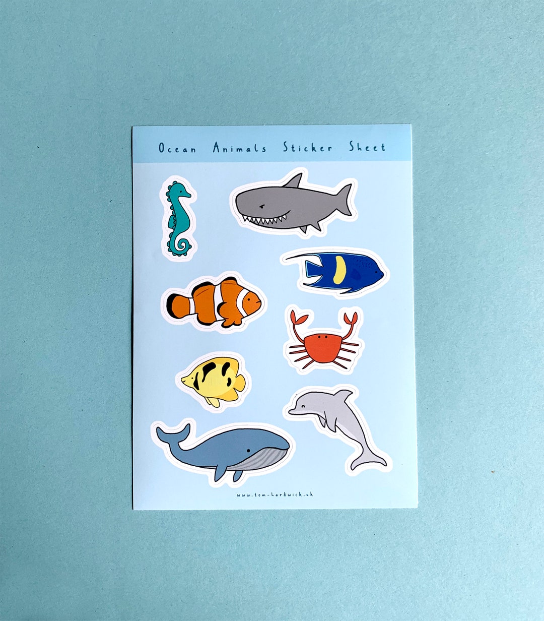 Ocean Animals Sticker Sheet Vinyl Kiss-cut Stickers - Etsy