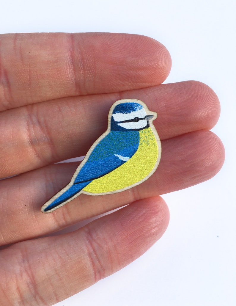 Blue Tit Wooden Pin Responsibly Sourced Birch Plywood Cute - Etsy UK