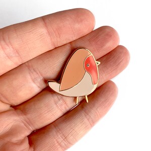 Robin Enamel Pin - Hard Enamel Pin, Bird Pin Badge, Cute Animal Brooch ...