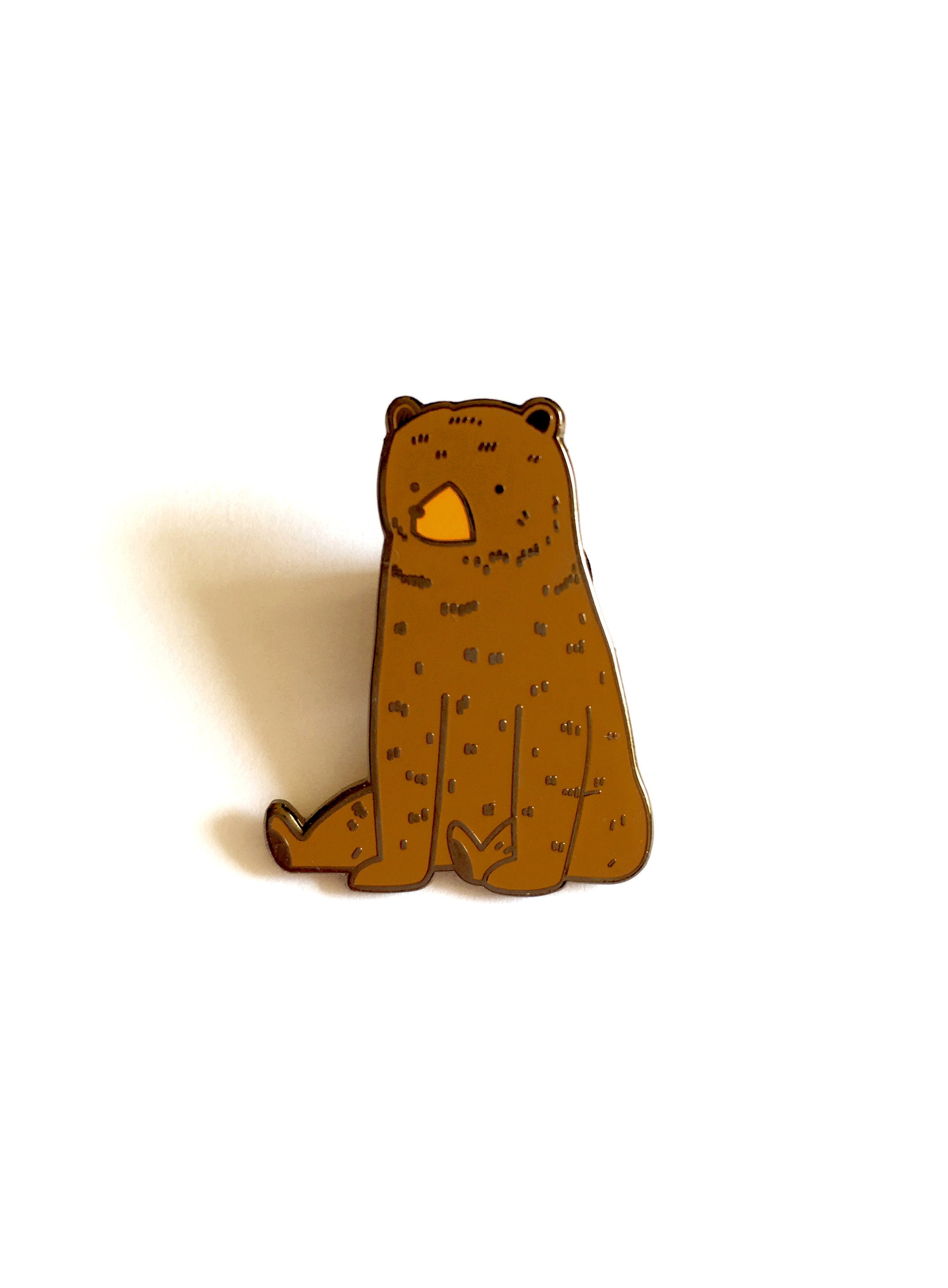 Brown Bear Enamel Pin Cute Animal Pin Pin Badge Hard - Etsy UK