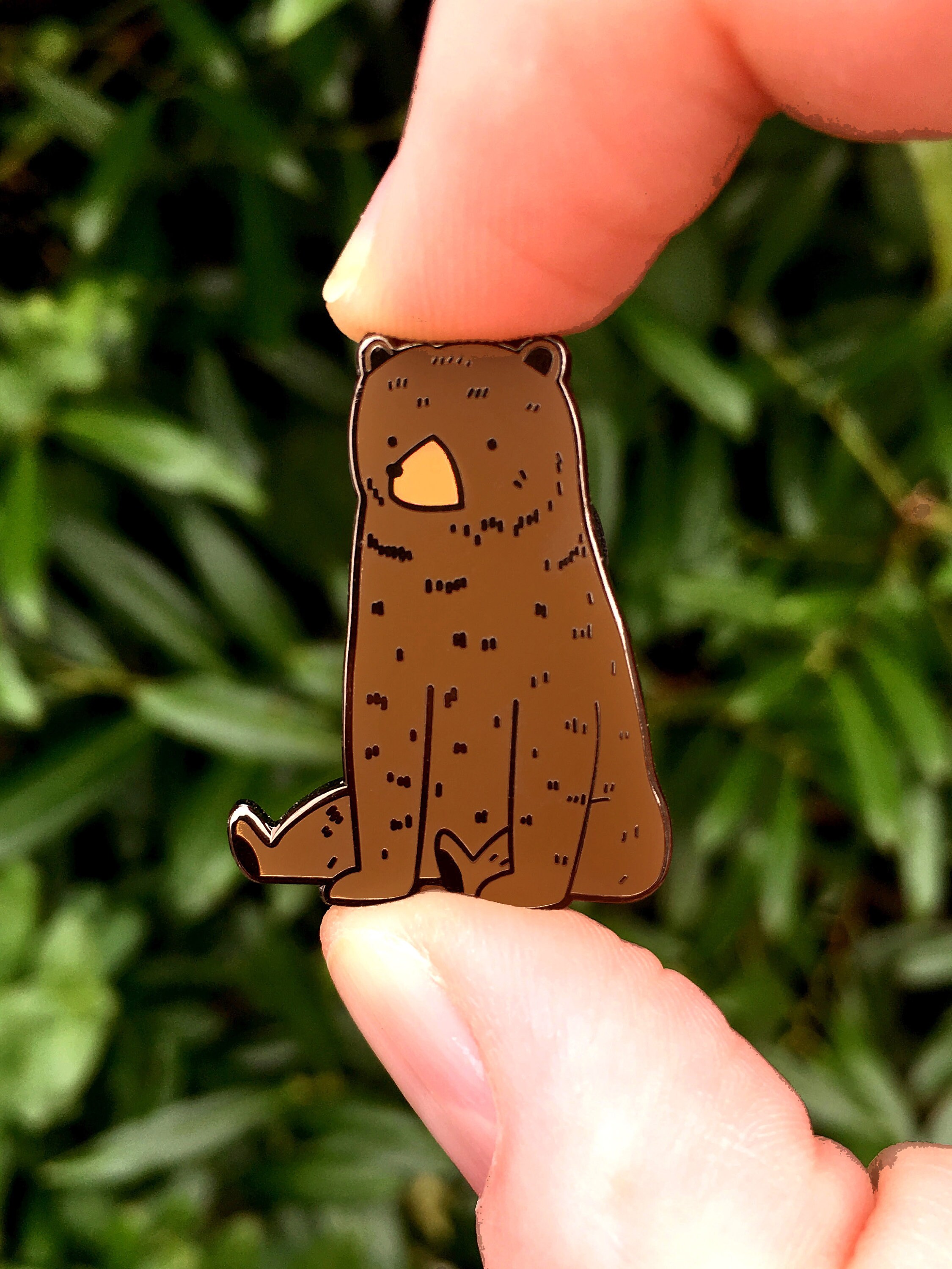 Brown Bear Enamel Pin Cute Animal Pin Pin Badge Hard - Etsy UK