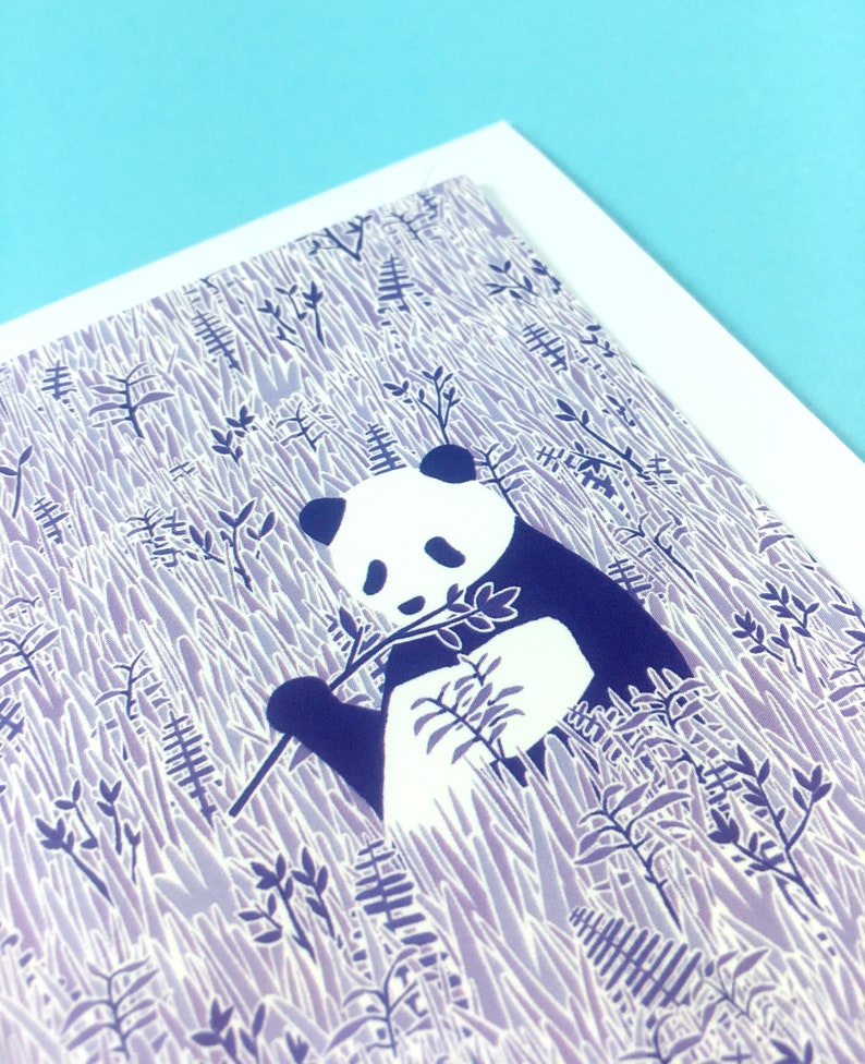 Panda Greetings Card Animal Illustration Panda Art Card - Etsy