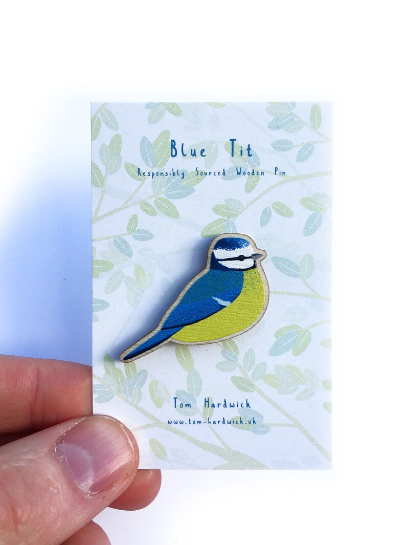 Blue Tit Wooden Pin Responsibly Sourced Birch Plywood Cute - Etsy UK