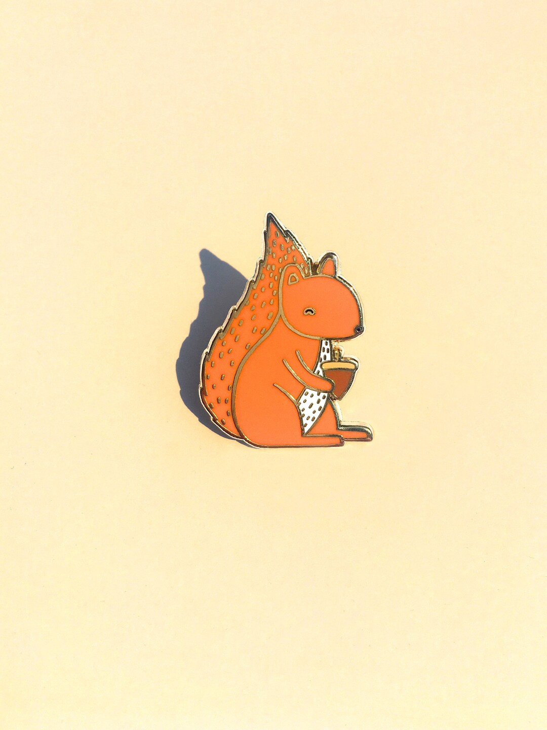 Red Squirrel Enamel Pin - Cute Animal Pin, Gold Plated Hard Enamel Pin ...