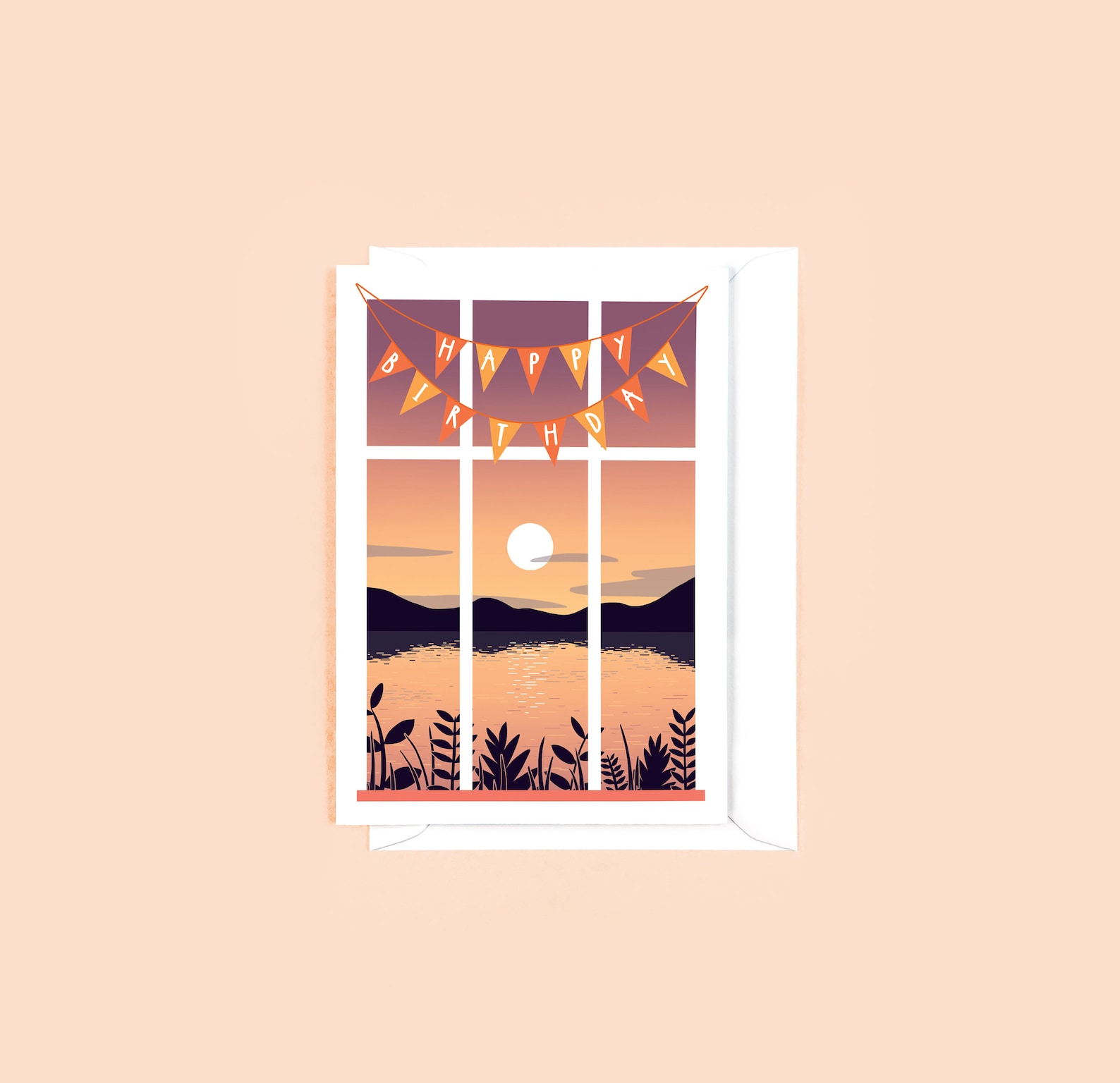 Sunset Birthday Card Landscape Birthday Card Happy - Etsy