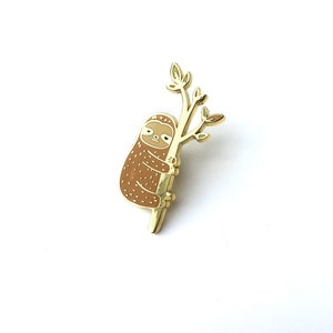 Sloth Enamel Pin Cute Animal Pin, Pin Badge, Hard Enamel Pin, Animal ...