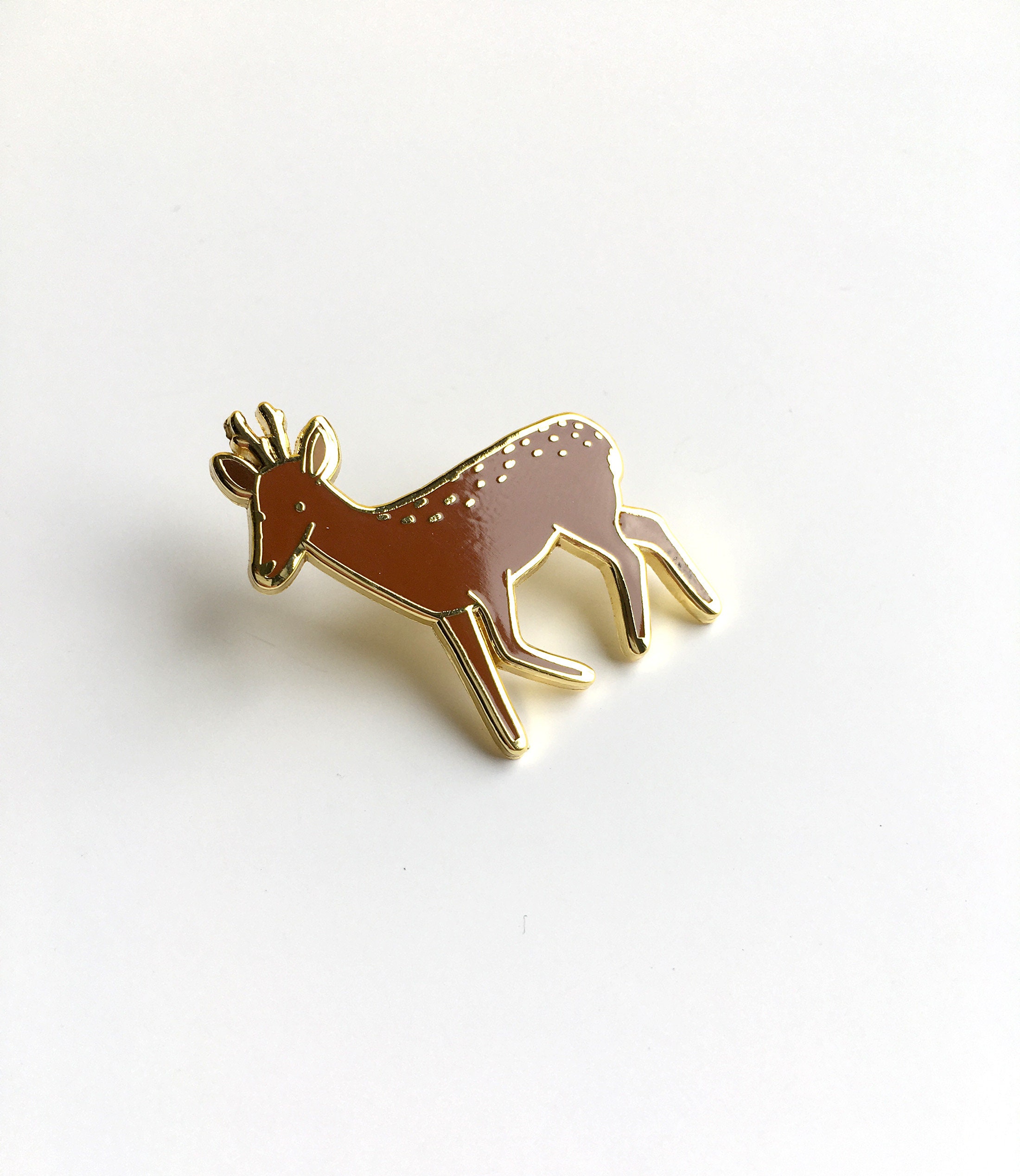 Deer Enamel Pin Woodland Animal Pin Badge Hard Enamel Pin | Etsy