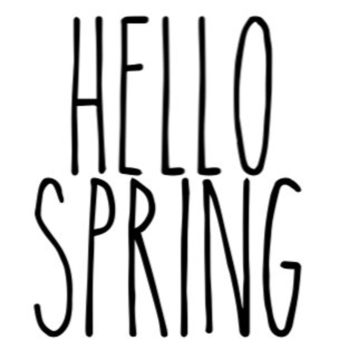 Hello spring rae dunn inspired vinyl decal sticker farmhouse | Etsy