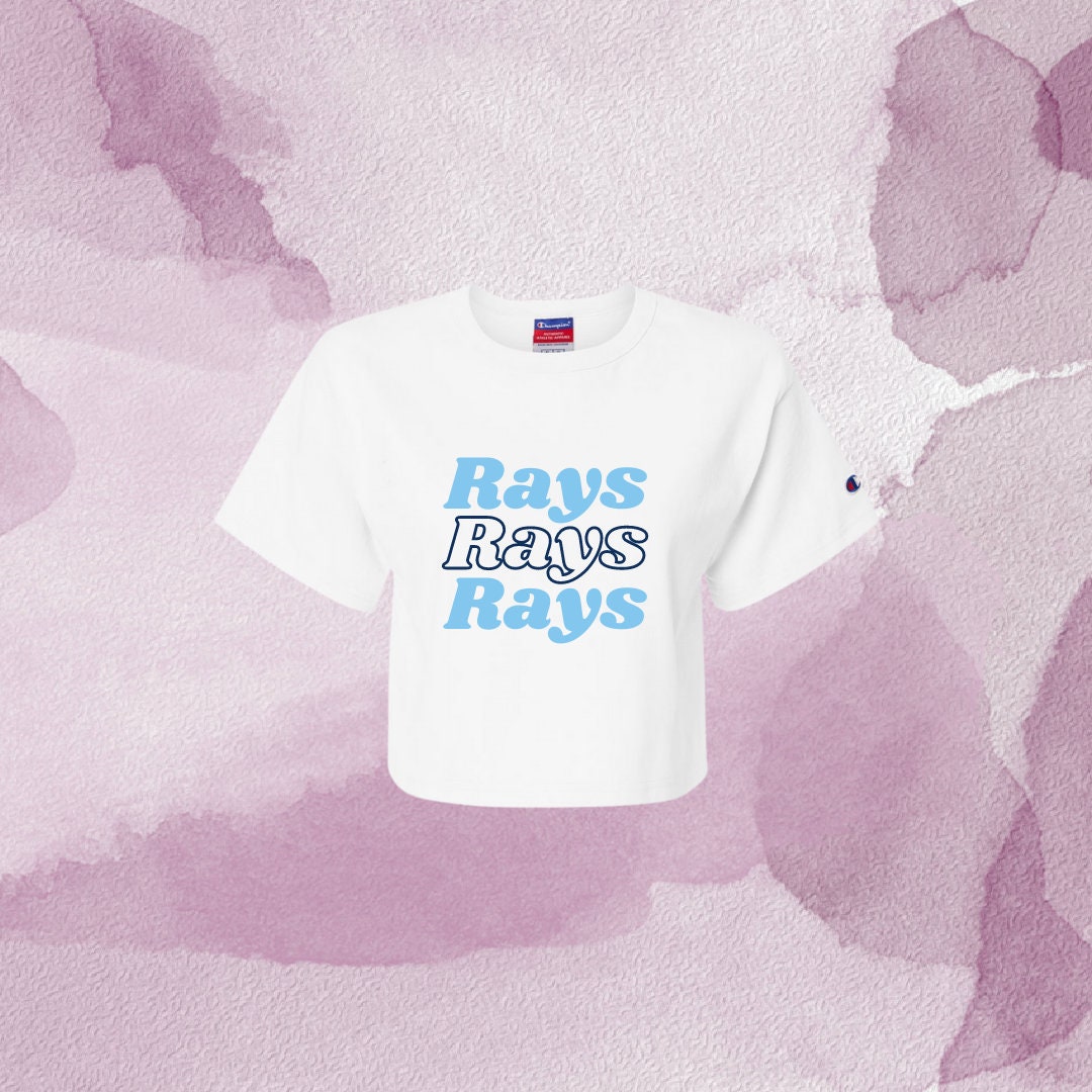 Tampa Bay Rays Crop Top Champion Mlb Baseball Crop Top - Etsy