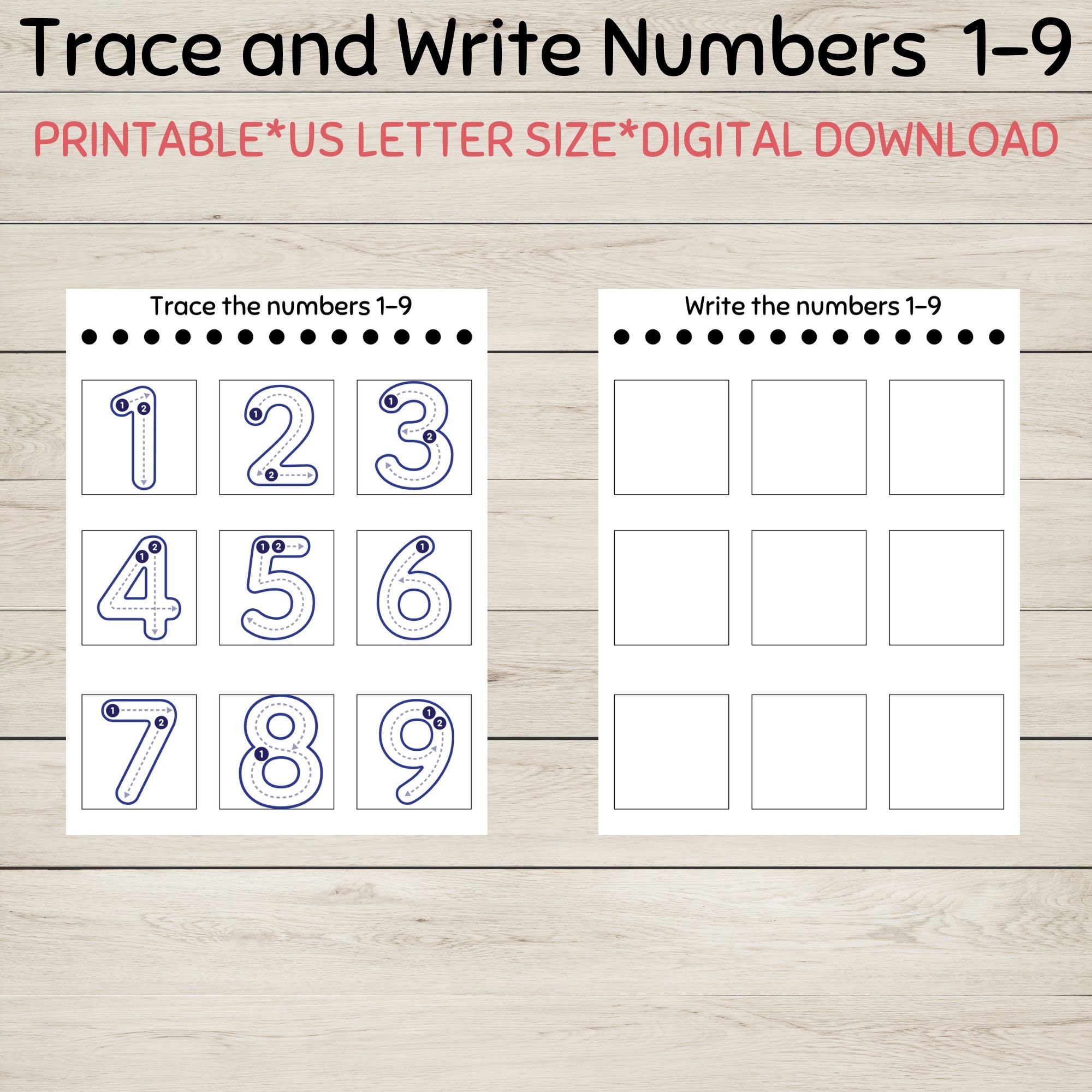 Printable Preschool Worksheets Workbook, 50 Pages, Instant Download ...