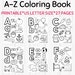 Printable Alphabet Coloring Book A-Z Worksheets Workbook, 27 Pages ...