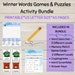 Printable Winter Themed Word Puzzles & Games Bundle, 65 Pages, Word ...