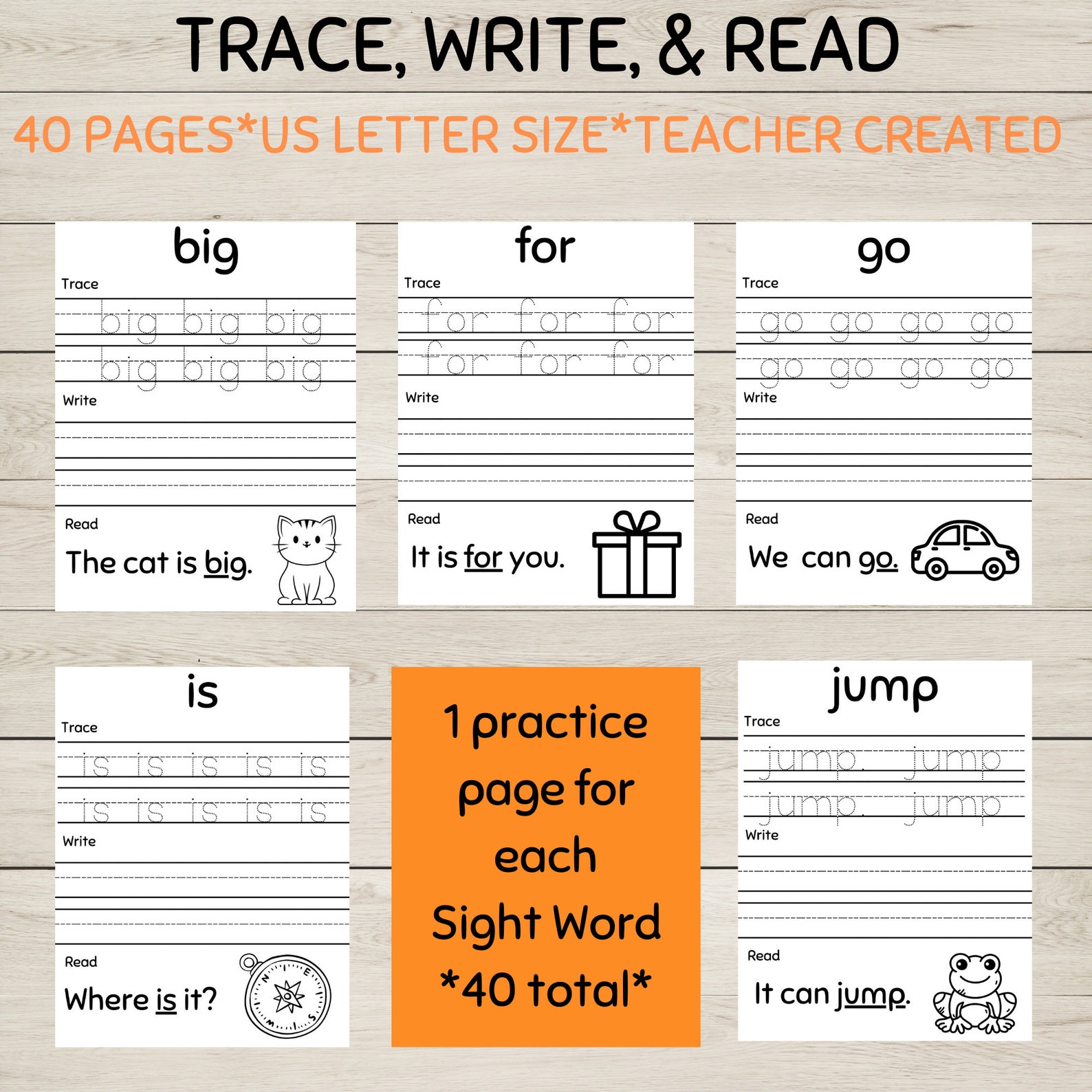 Printable Pre K Sight/dolch Word List Bundle, 80 Pages, Trace/write ...