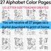 Printable Alphabet Coloring Book A-Z Worksheets Workbook 27 - Etsy