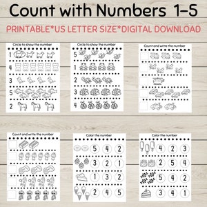 Printable Preschool Worksheets Workbook, 50 Pages, Instant Download ...