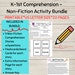 Printable K-1st Comprehension Non-fiction Stories Bundle, 22 Pages, 5 ...