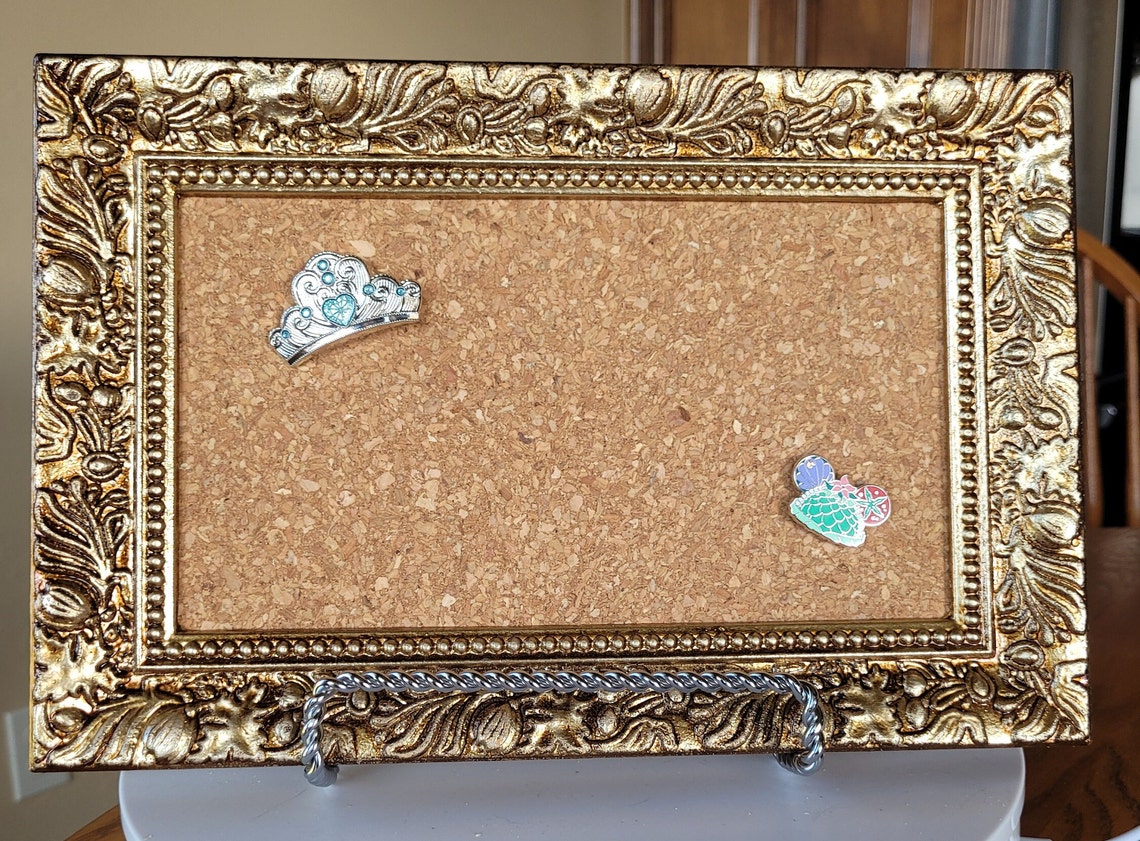 Gold Pin Trading Pinboard Corkboard Frame Display - Etsy
