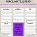 Printable Nouns Sight/dolch Word List Bundle, 143 Pages, Trace/write ...