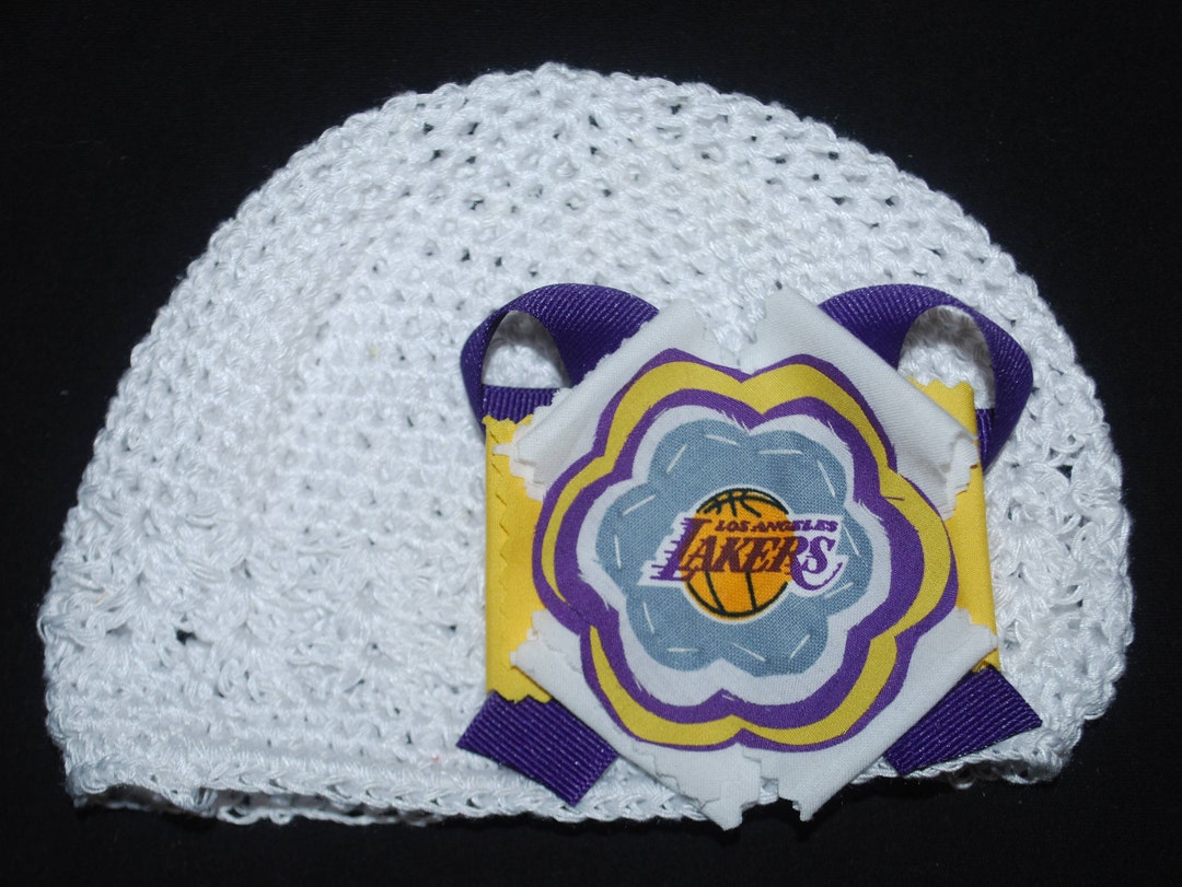 Los Angeles Lakers Fabric Flower Crochet Hat for Newborn - Etsy