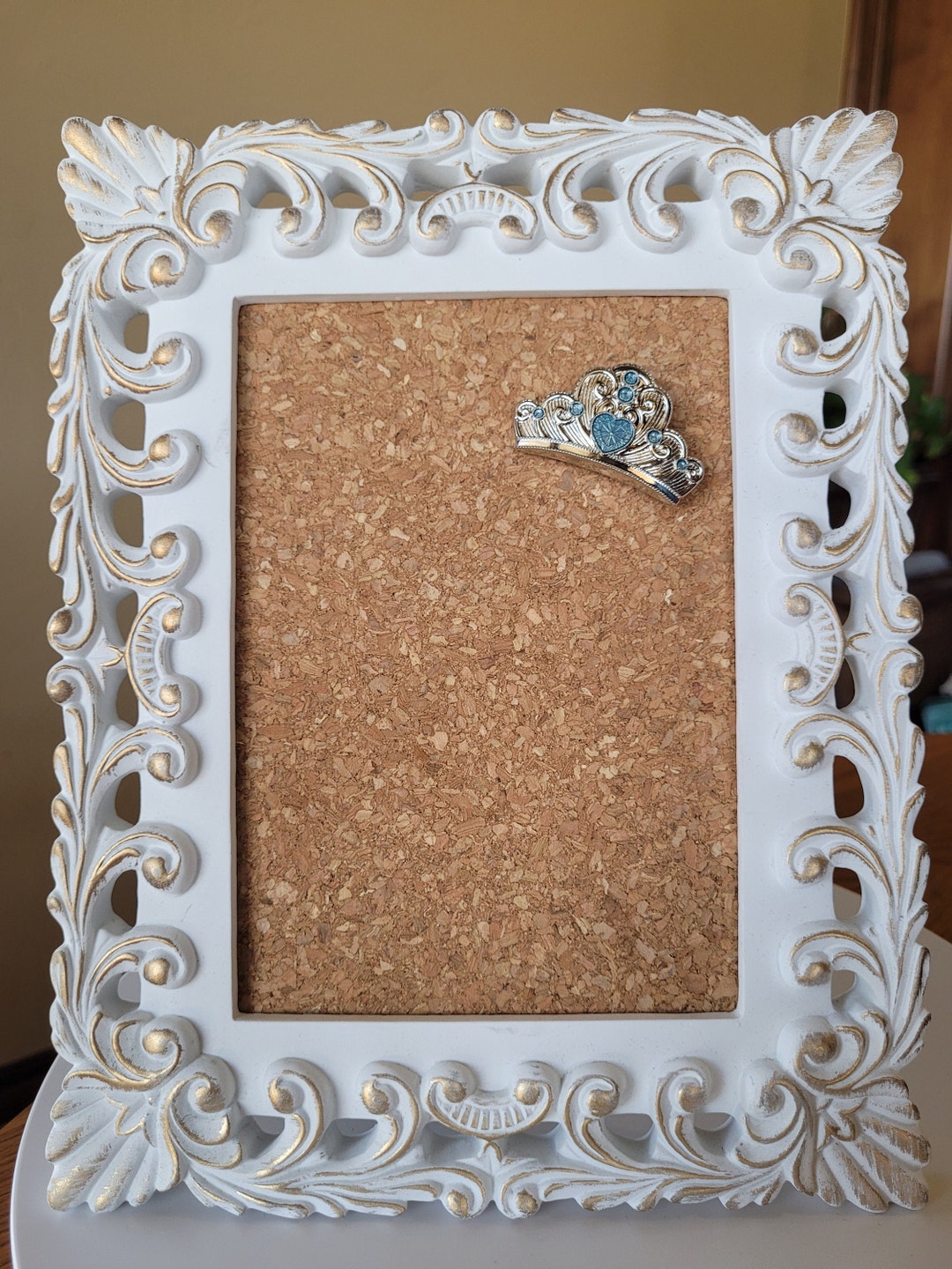 White W/gold Pin Trading Pinboard Corkboard Frame Display - Etsy