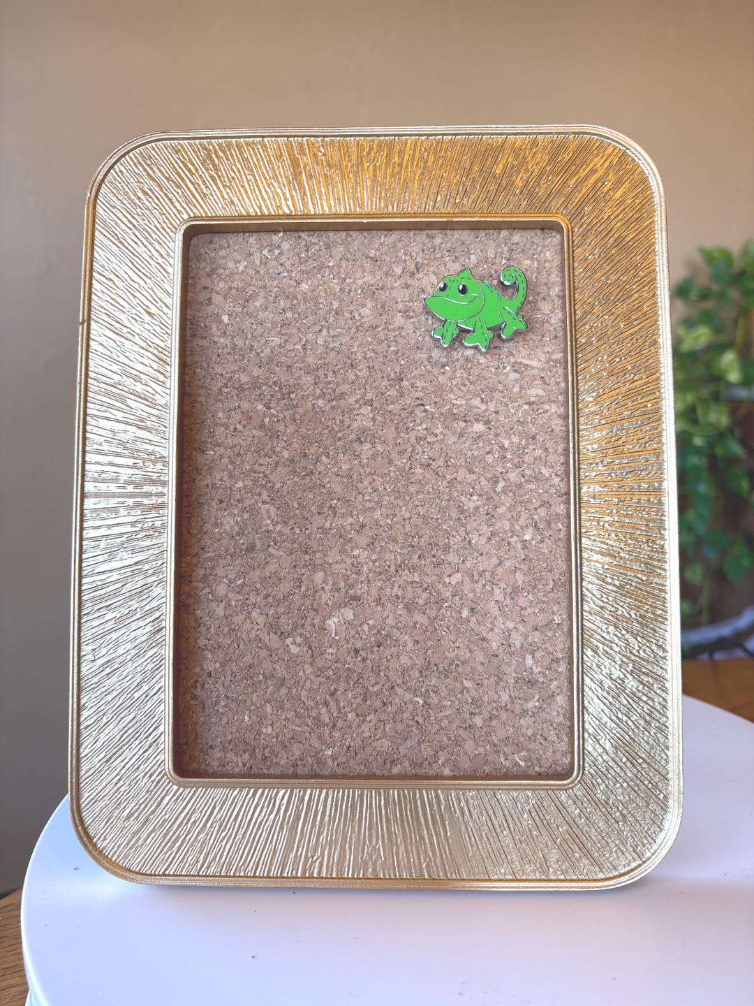 Shiny Gold W/textured Border Pin Trading Pinboard Corkboard Frame ...