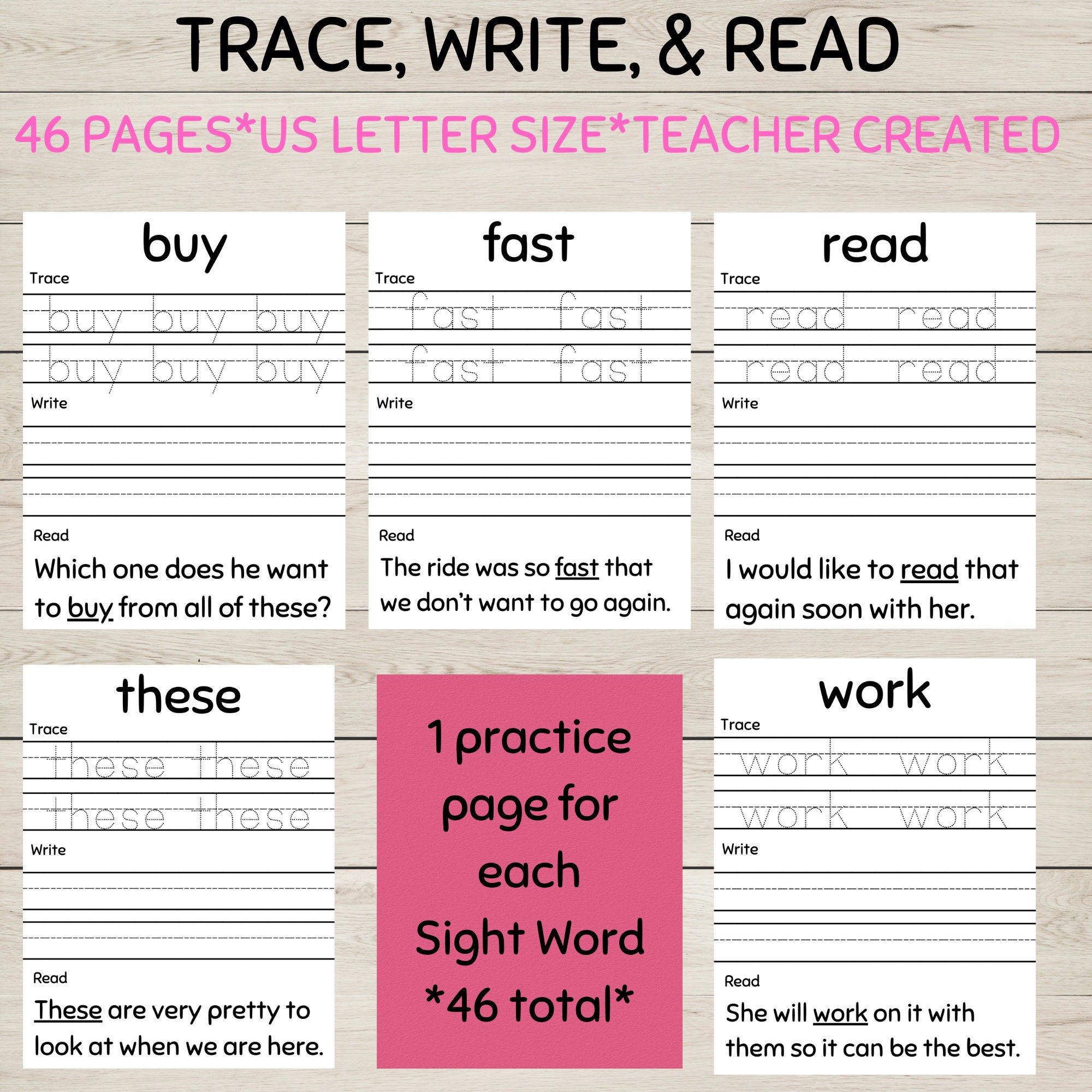 Printable Second Grade Sight/dolch Word List Bundle, 89 Pages, Trace ...