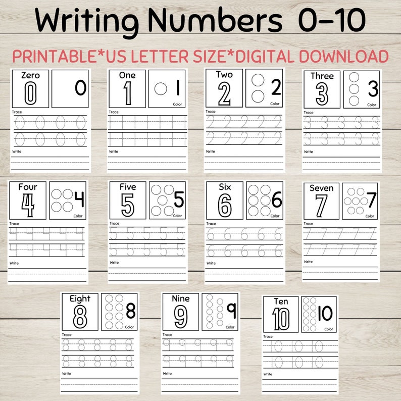Printable Preschool Worksheets Workbook, 50 Pages, Instant Download ...