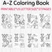 Printable Alphabet Coloring Book A-Z Worksheets Workbook, 27 Pages ...