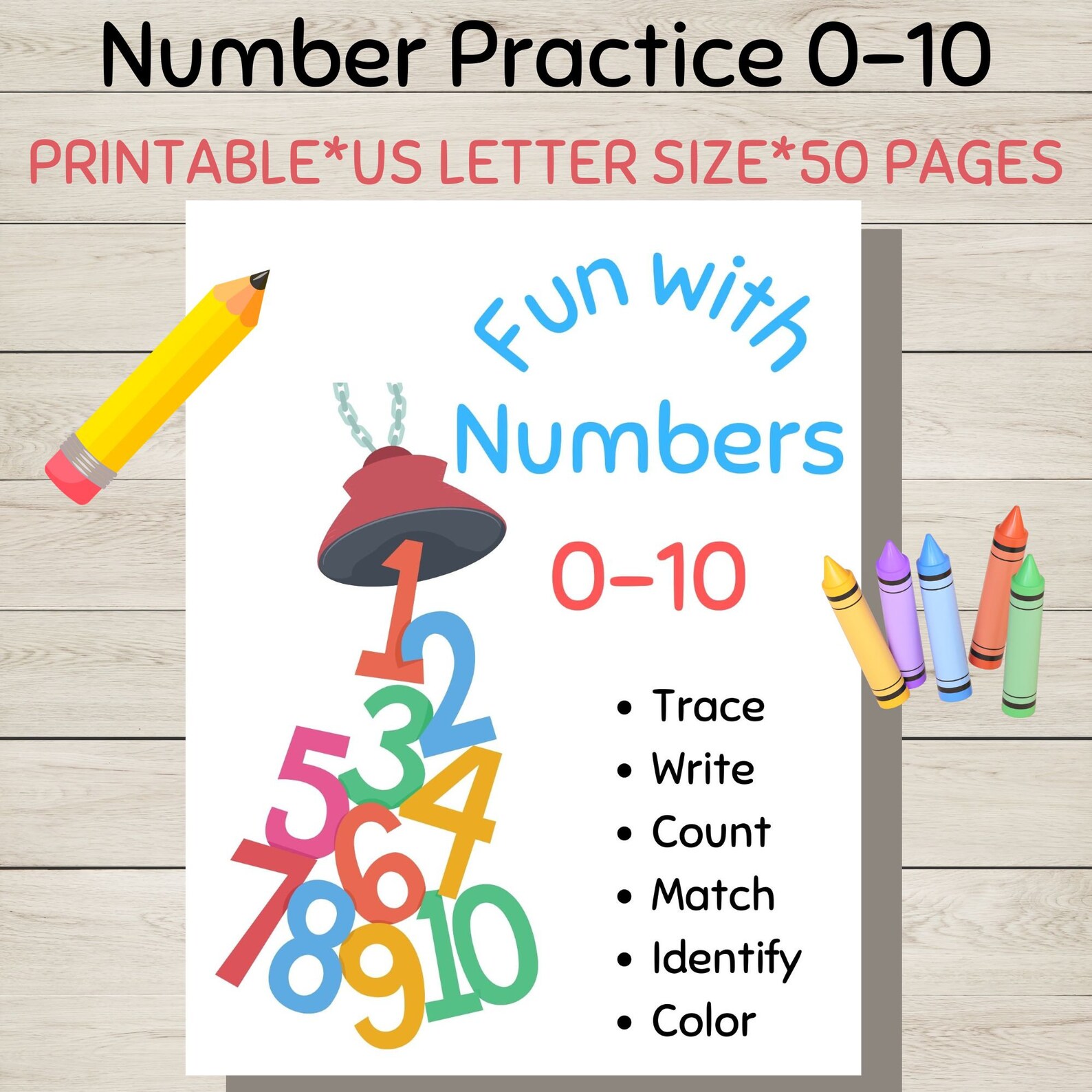 Printable Preschool Worksheets Workbook, 50 Pages, Instant Download ...