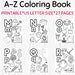 Printable Alphabet Coloring Book A-Z Worksheets Workbook 27 - Etsy