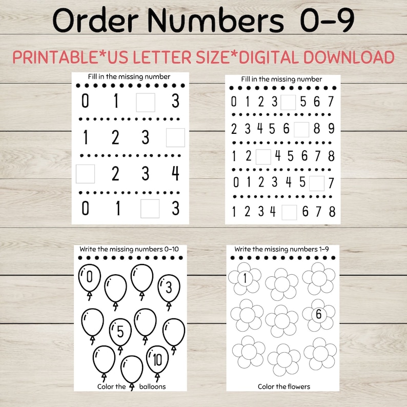 Printable Preschool Worksheets Workbook, 50 Pages, Instant Download ...