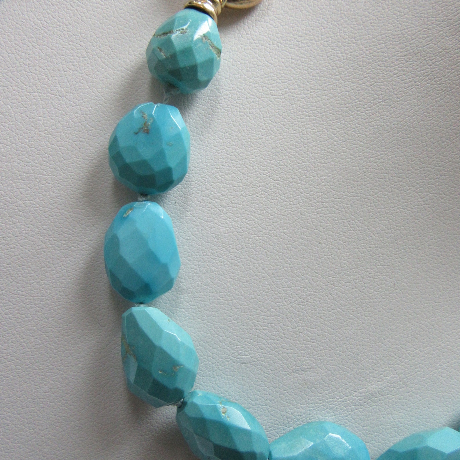 Sleeping Beauty Turquoise Pendant and Faceted Turquoise Bead | Etsy