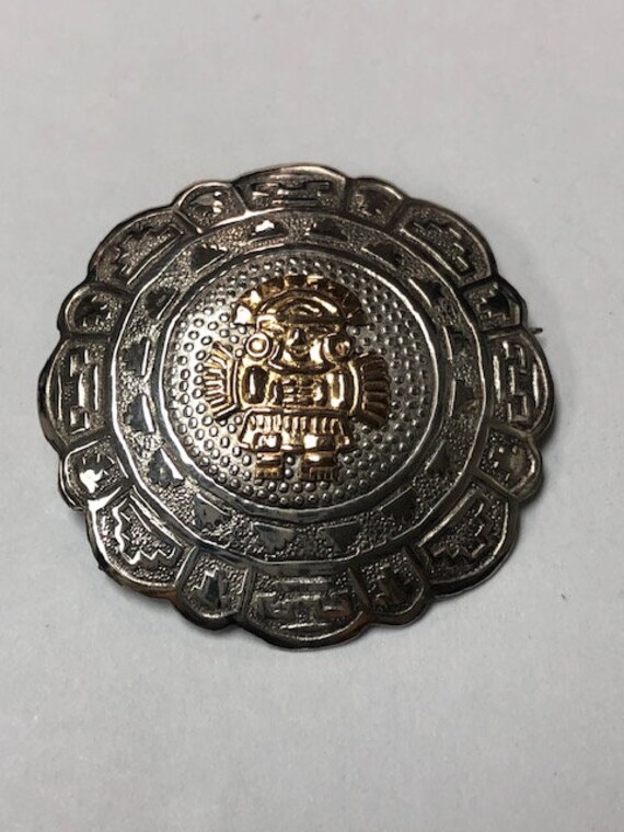 Mayan Peruvian Gold and Silver Brooch Handmade | Etsy