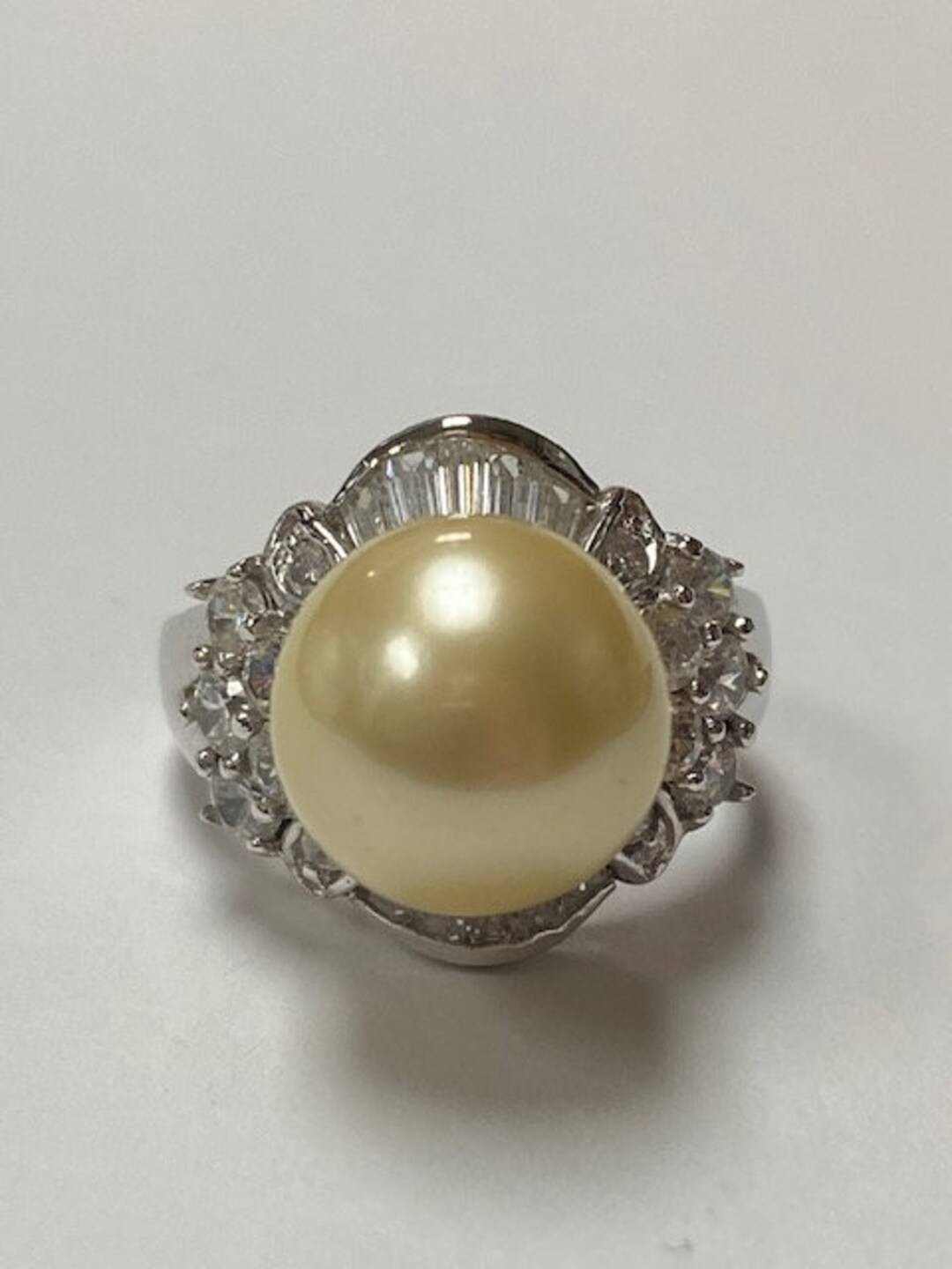 Fancy Pearl Dinner Ring Sterling Silver - Etsy
