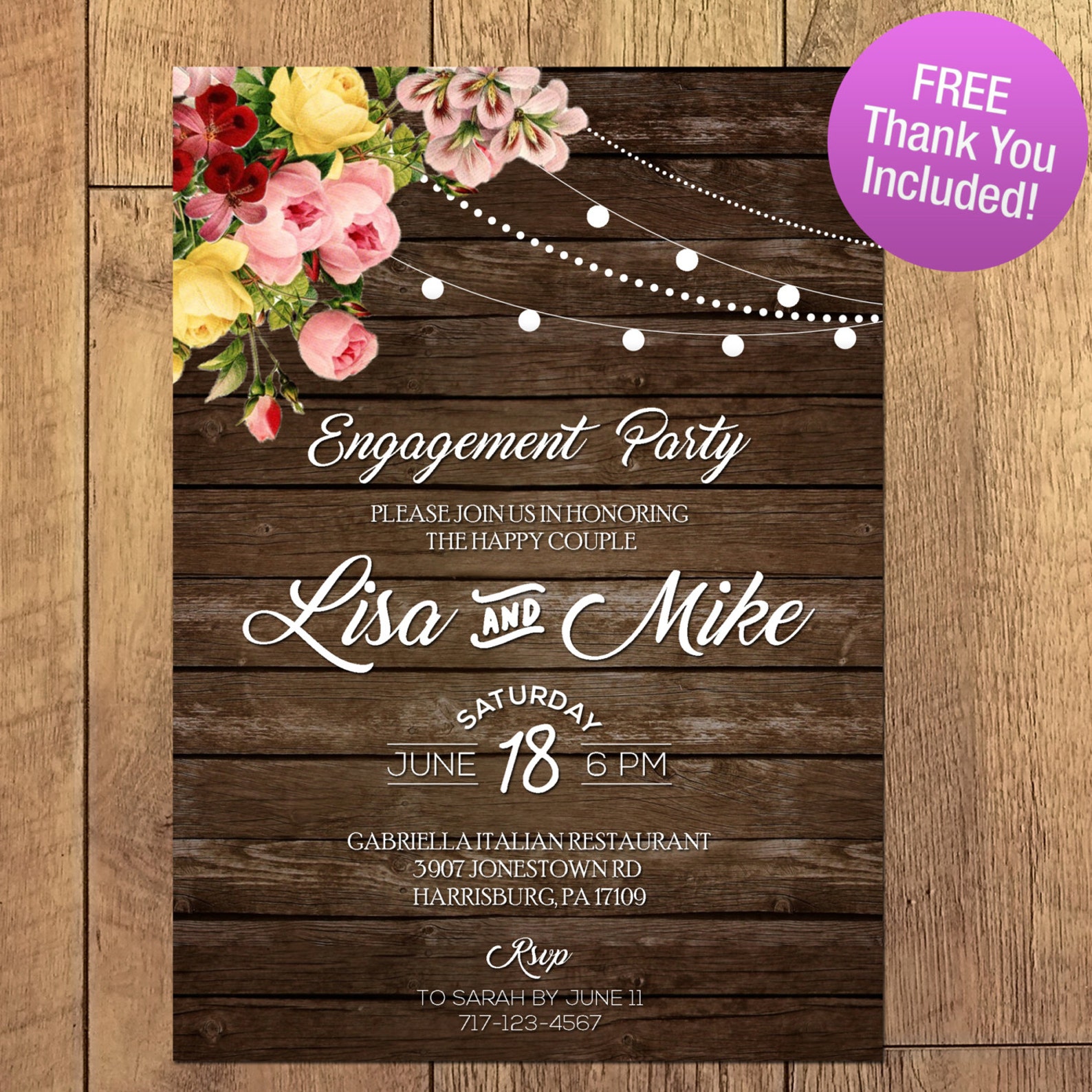 Rustic Engagement Party Invitation Hanging Lights. Rustic - Etsy