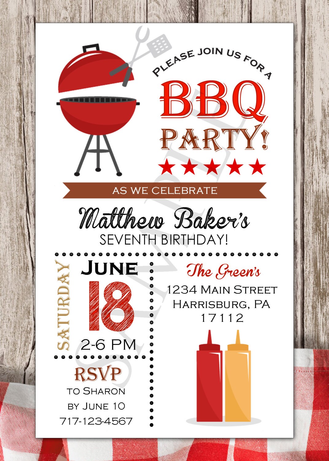 Bbq Party Invitations Free Printable