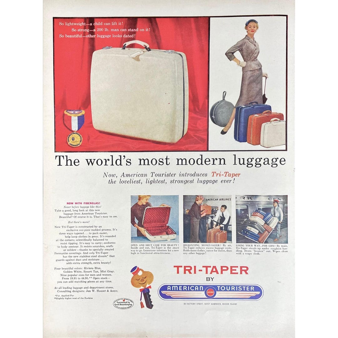 American Tourister Luggage 1954 Vintage Print Ad Magazine Retro ...