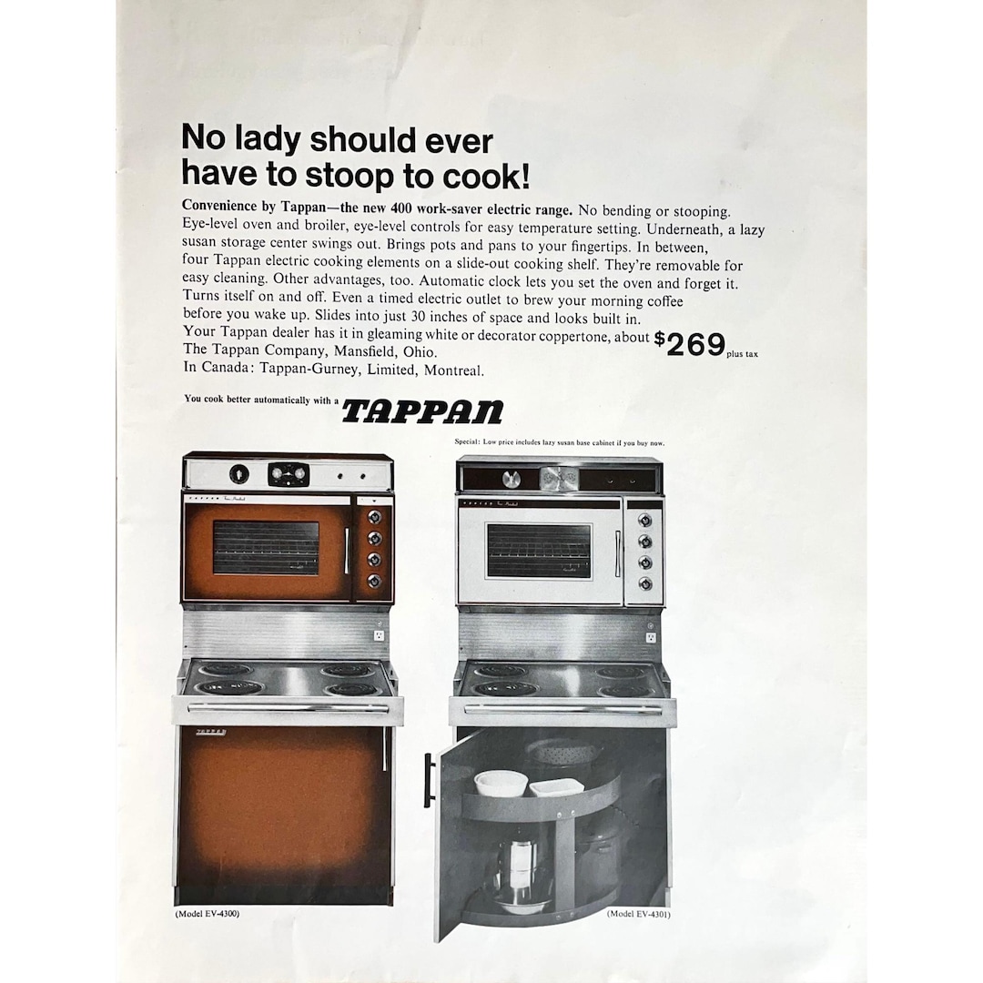 Vintage Print Ad Tappan Electric Range 1964 Original Magazine ...