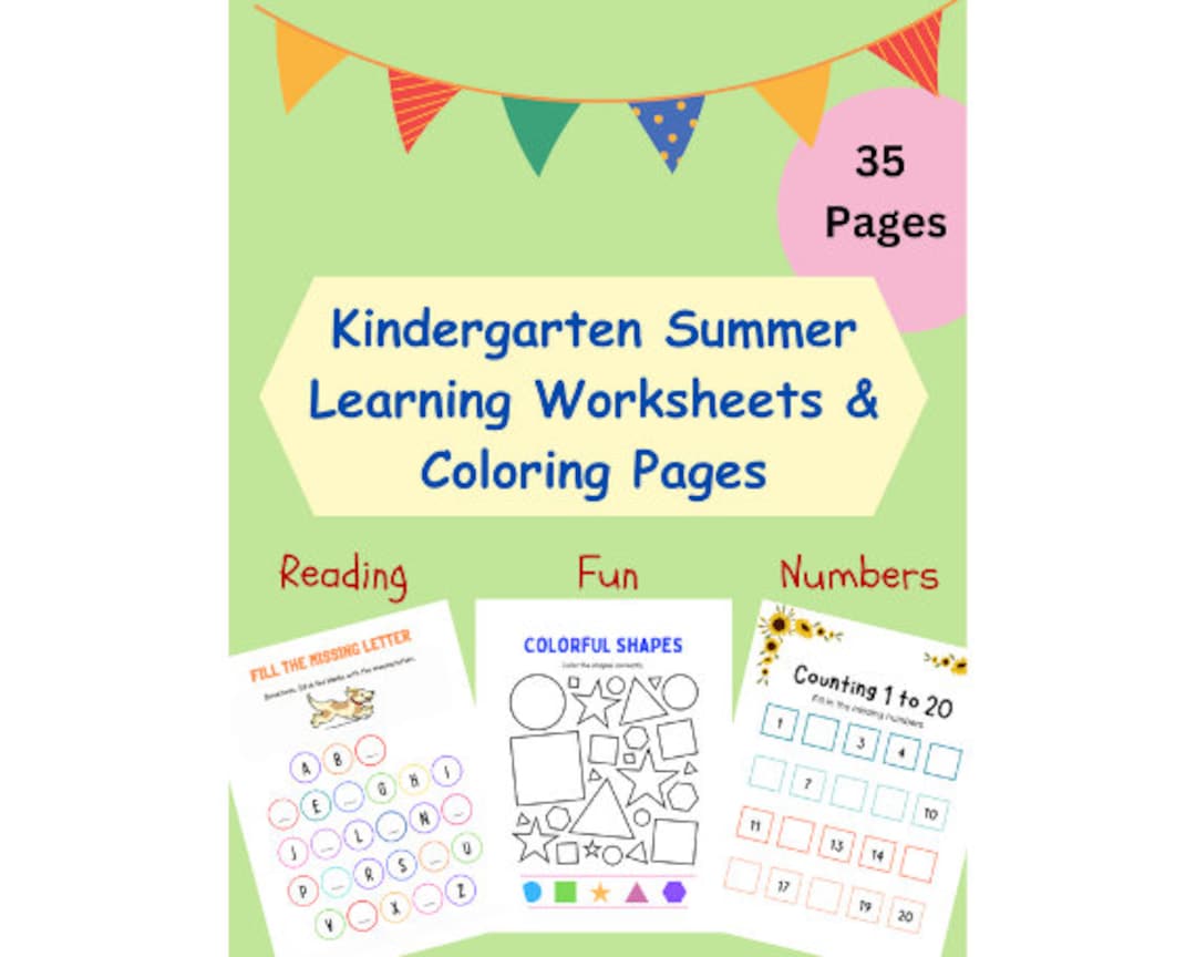 Kids Activity Pages Coloring Printable Educational Pages Spelling Math ...