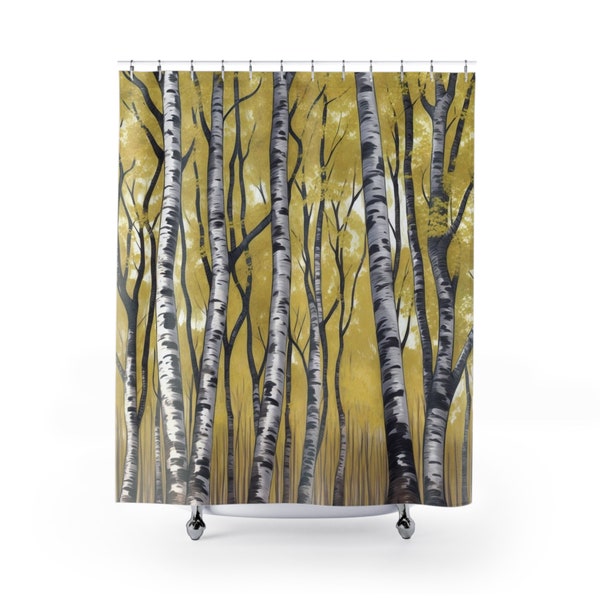 Birch Tree Shower Curtain - Etsy