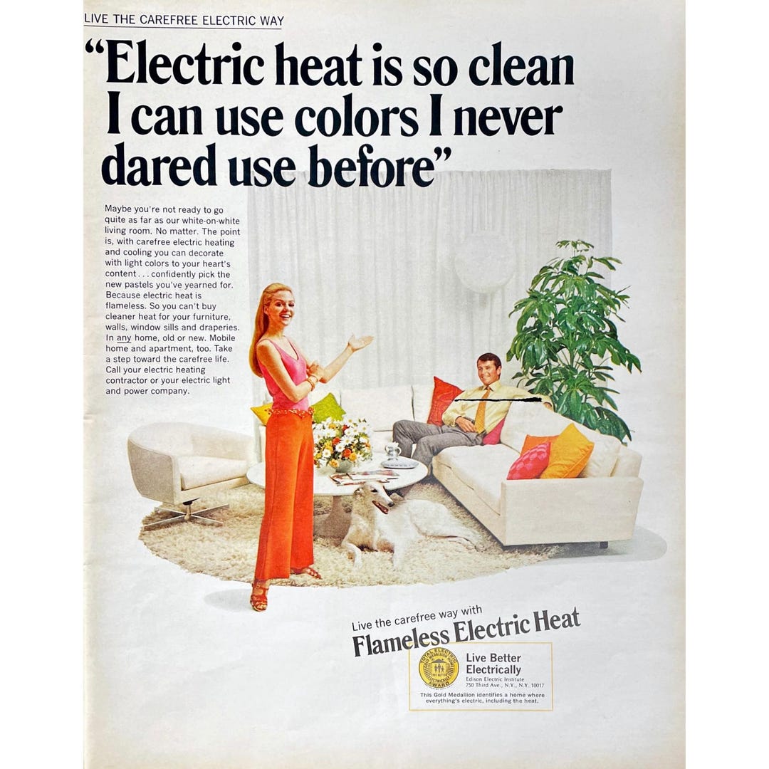 Edison Electric Institute Vintage Print Ad 1969 Electric Heat ...