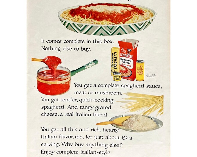 Chef Boy Ar Dee Vintage Print Ad 1959 Original Magazine Advertisement ...
