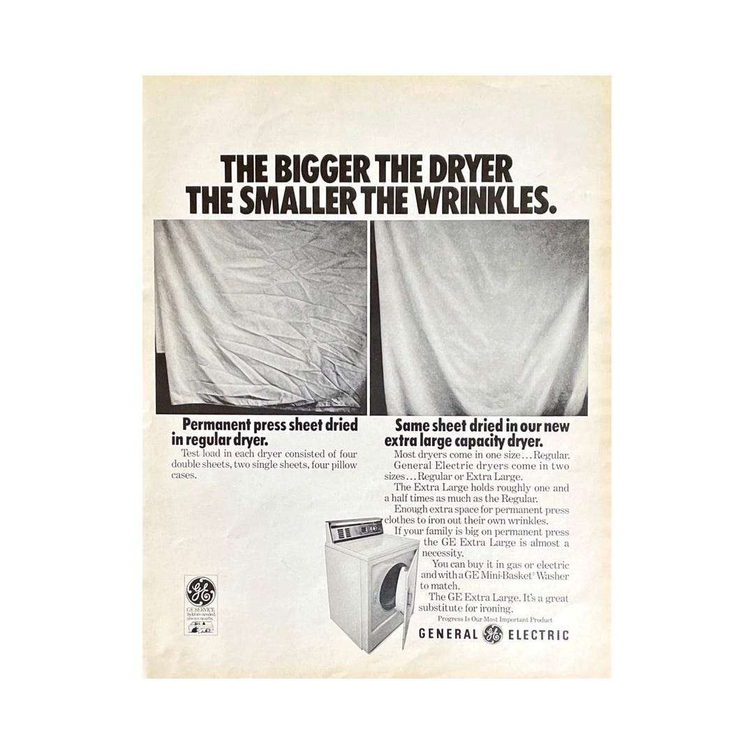 Vintage Print Ad General Electric Clothes Dryer 1970 Original Magazine ...