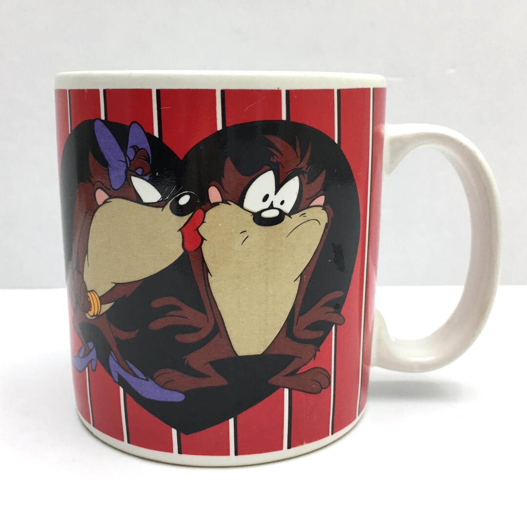 Vintage 1995 Tasmanian Devil & She Devil Coffee Mug Valentines Day ...