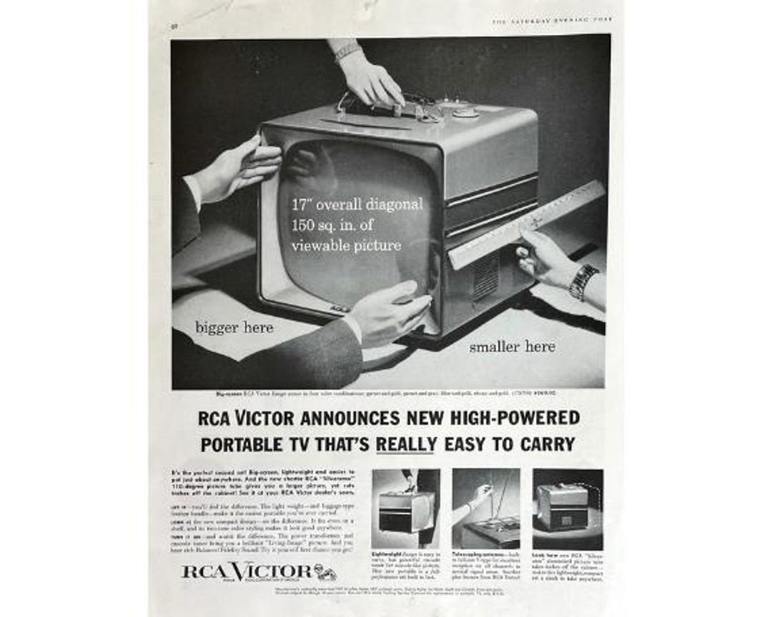 Vintage Print Ad RCA Victor TV 1951 Original Magazine Advertisement ...