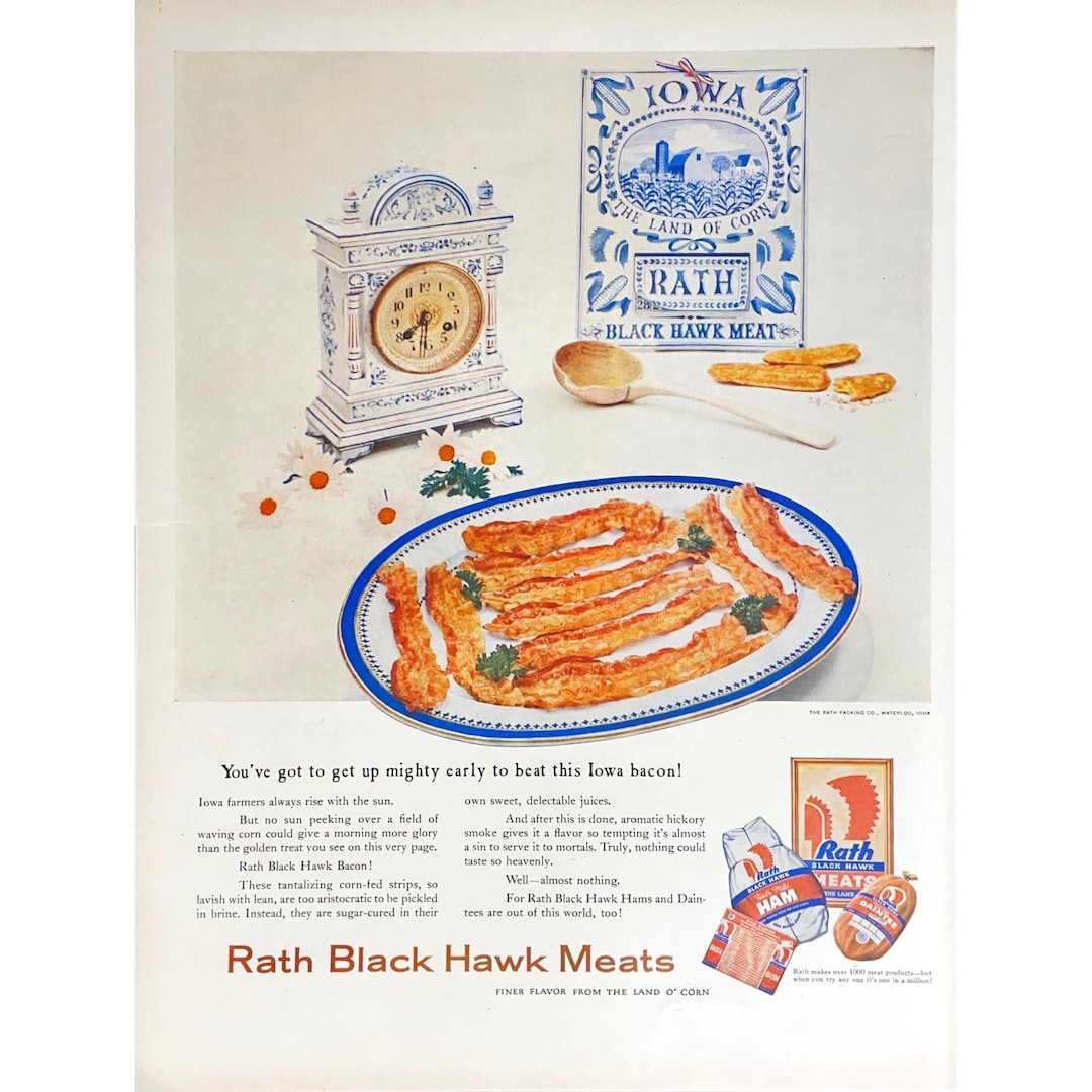 Rath Black Hawk Meats 1954 Vintage Print Ad Magazine Retro Meat Ad ...