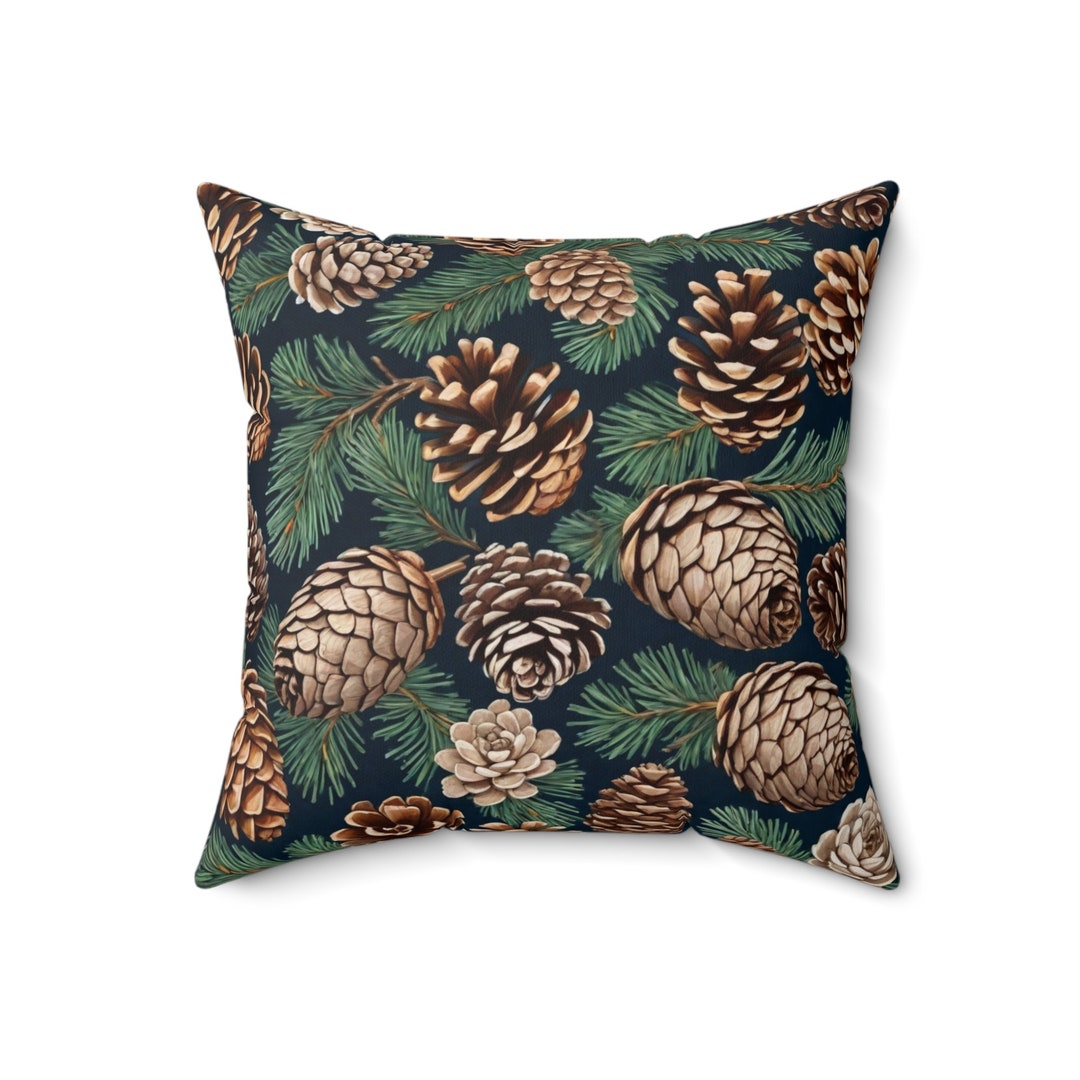 Pinecone Print Pillow Pine Tree Throw Pillow Rustic Room Decor Pinecone ...