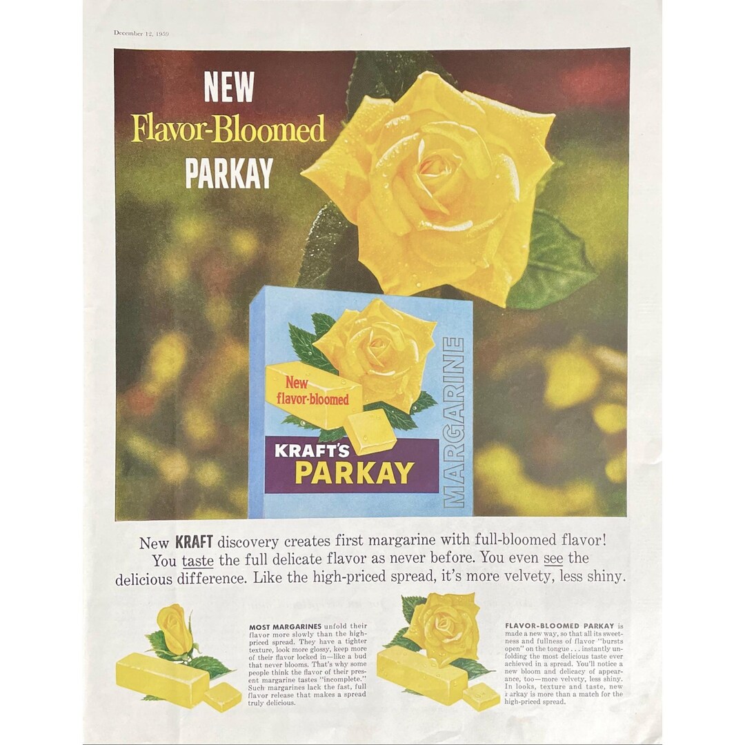 Kraft Parkay Margarine Vintage Print Ad 1959 Retro Food Ads Parkay ...