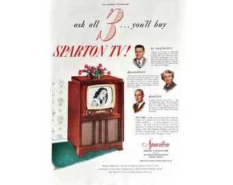 Vintage Print Ad GE Television Sets 1951 Original Magazine ...